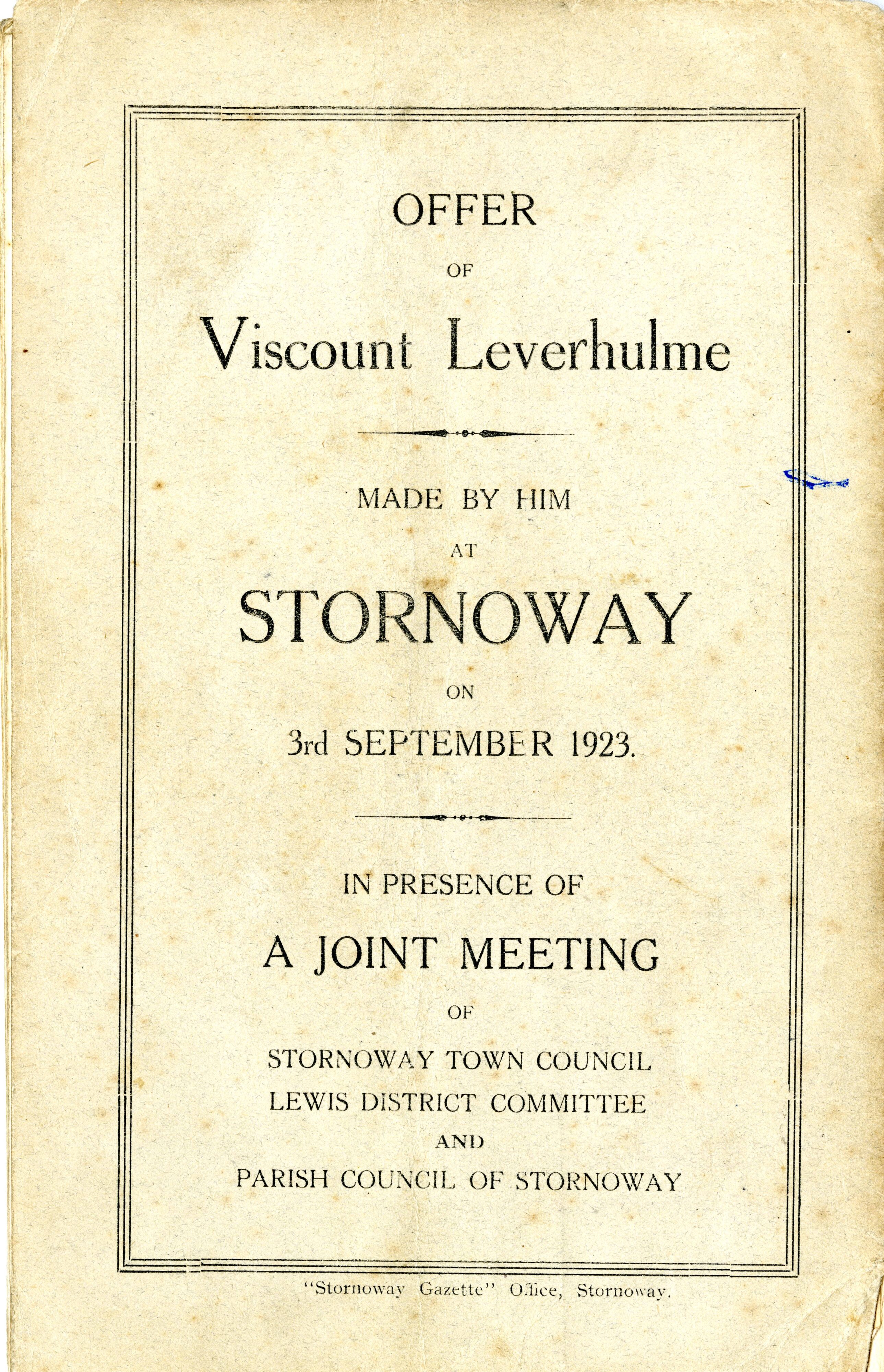 100 years of community land ownership - Outer Hebrides Heritage Services